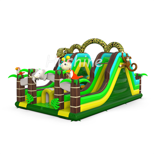 Animal Zoo Jungle Inflatable Obstacle Course Playground