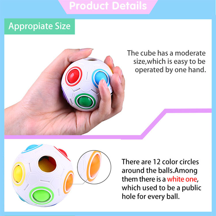 Colorful Anti-Knock Football Fidget Cube,