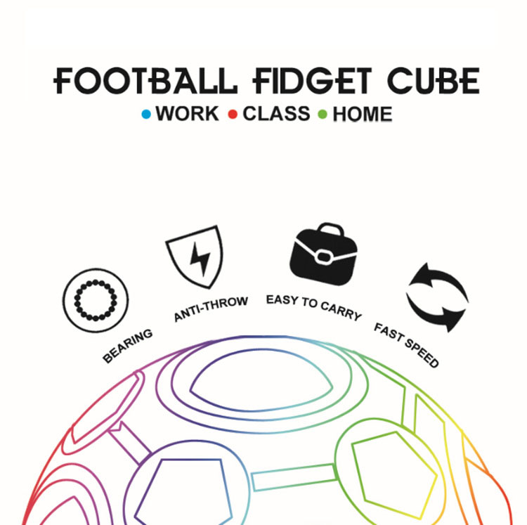 Colorful Anti-Knock Football Fidget Cube,