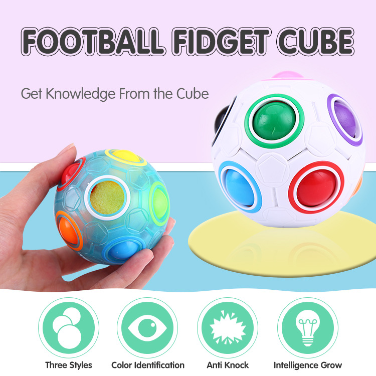 Colorful Anti-Knock Football Fidget Cube,