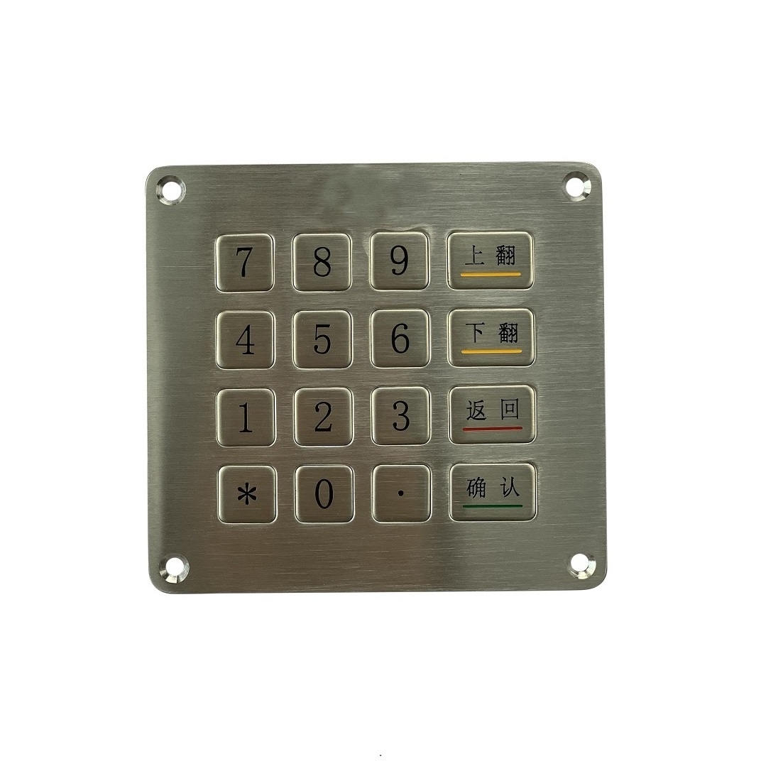Industrial stainless steel numeric keypad, metal keypad, mining keypad