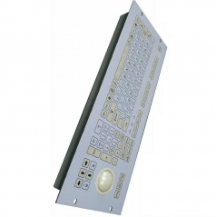 IP67 panel mounted membrane keyboard with integrated 50.0mm trackball mouse