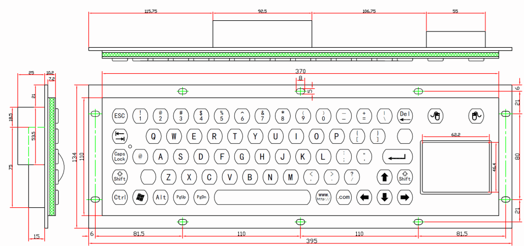 IP67 Waterproof Stainless Steel Custom Keyboard with Integrated ...