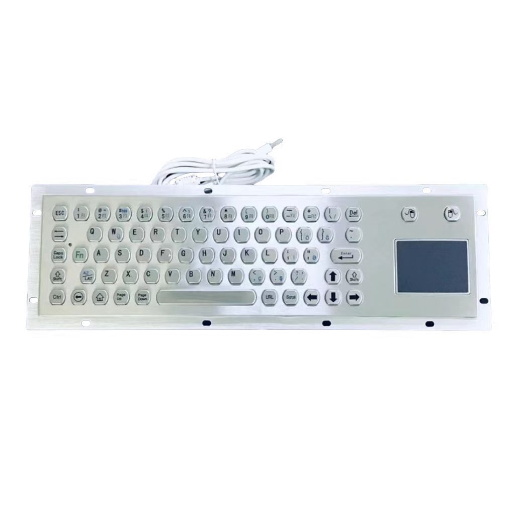 IP67 waterproof stainless steel console keyboard with integrated touchpad