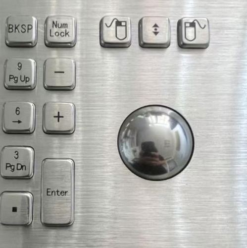 IP67 waterproof stainless steel tracball with integrated custom keypad