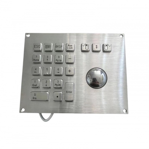 IP67 waterproof stainless steel tracball with integrated custom keypad