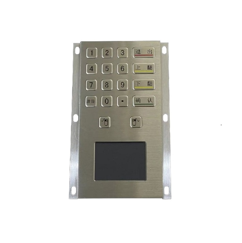IP65 waterproof stainless steel keypad with integrated touchpad mouse