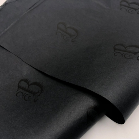 Custom 18gsm Black Tissue Paper With Logo Printing Gift Wrapping