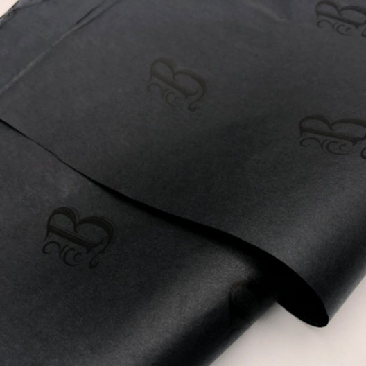 Custom 18gsm Black Tissue Paper With Logo Printing Gift Wrapping
