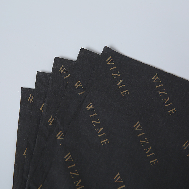 Custom 18gsm Black Tissue Paper With Logo Printing Gift Wrapping