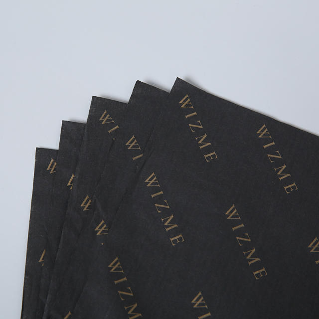 Custom 18gsm Black Tissue Paper With Logo Printing Gift Wrapping