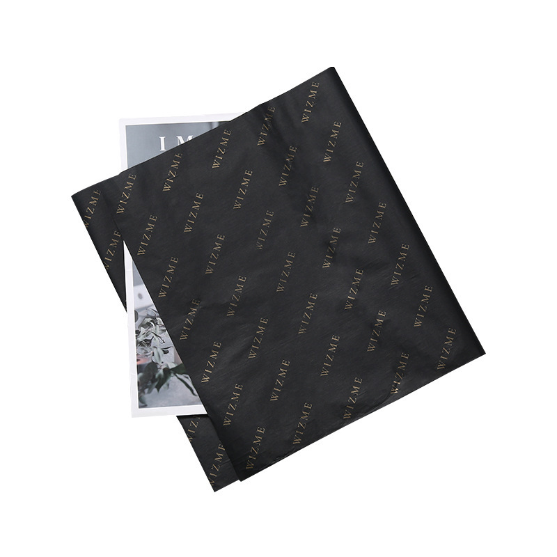 Custom 18gsm Black Tissue Paper With Logo Printing Gift Wrapping