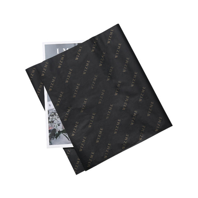 Custom 18gsm Black Tissue Paper With Logo Printing Gift Wrapping