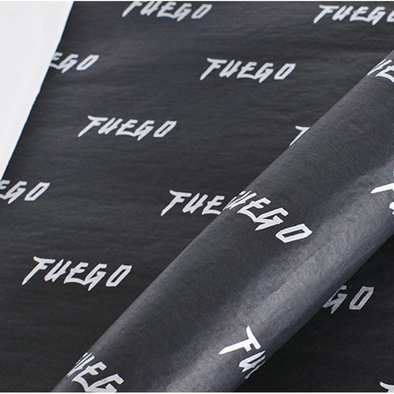 Custom 18gsm Black Tissue Paper With Logo Printing Gift Wrapping