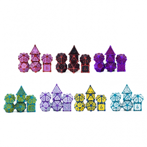 Silvery Series Metal D&D Dice Set for Role Playing Games