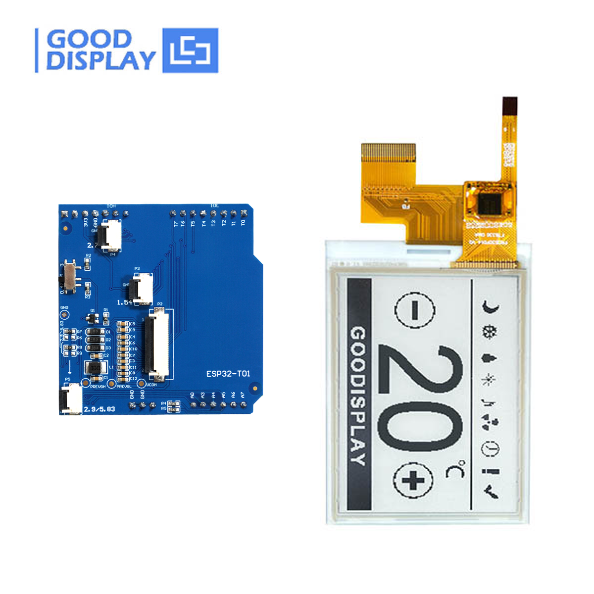2.7 inch e-ink touch screen SPI interface China 4 Grayscale e-ink ...
