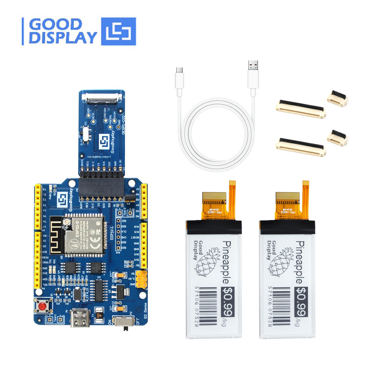 2.13 Inch E-Ink Display with Front Light, SSD1680Z Controller