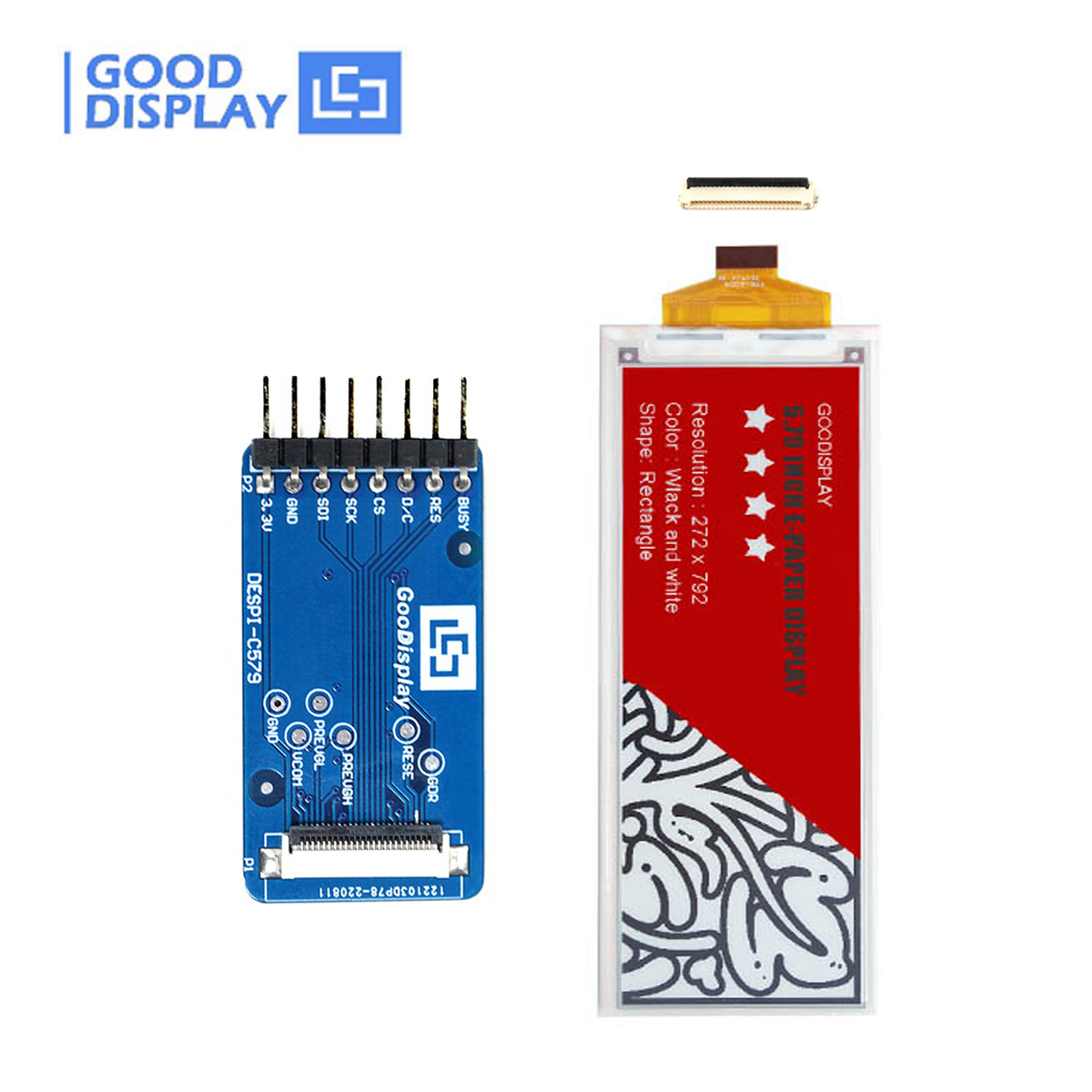 5inch Advanced Epaper Eink Screen Expansion HAT Colors E-Ink Display ...