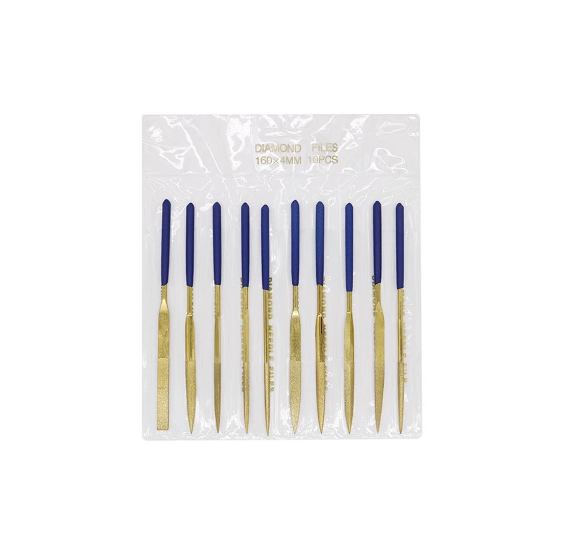 IMPA 614543 MST FILE SET NEEDLE ELECTROPLATED, DIAMOND 10'S