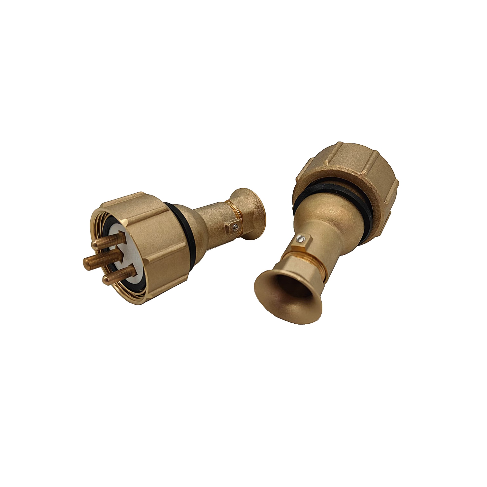 IMPA 792886 MST PLUG WATERTIGHT 3PIN HNA, CAST BRASS