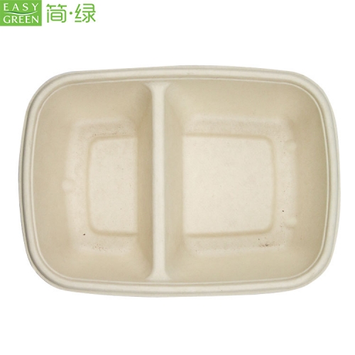 Compostable Bio Degradable Bamboo Pulp Food Container For Lunch Packaging