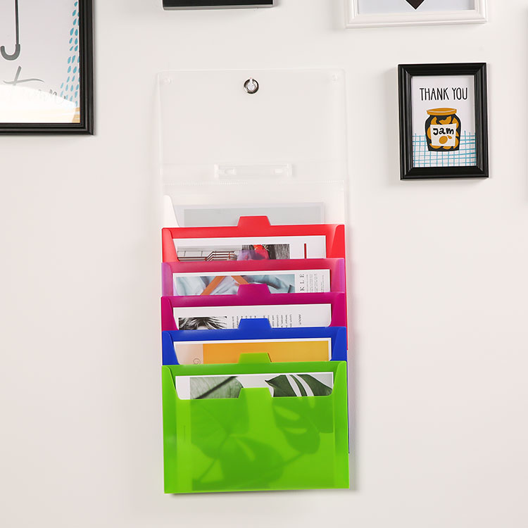 Poly Cascading Wall Organizer, 6-Pocket, Letter Size | Vindel
