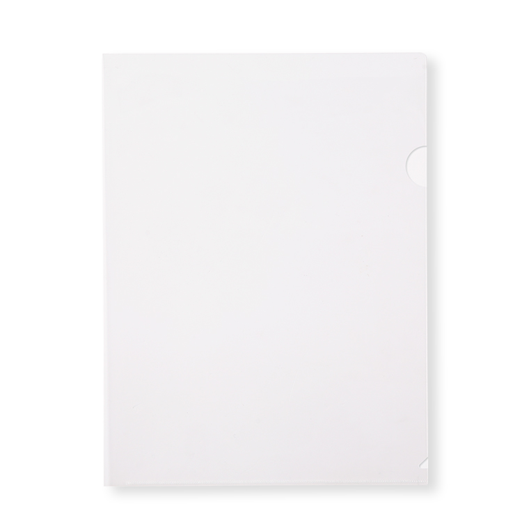 Cut Flush L Shaped Folder, Glass Clear, PP A4,Binder Pockets