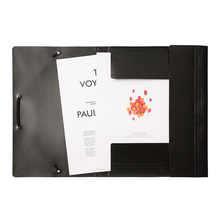 Elasticated 3 Flaps Folder with Spine Label, Opaque, PP A4,Elasticated ...