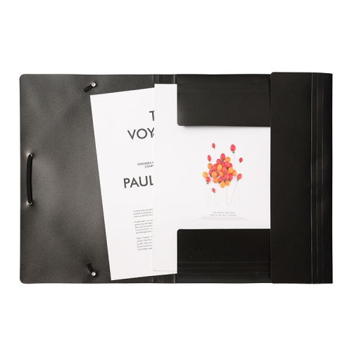 Elasticated 3 Flaps Folder with Spine Label, Opaque, PP A4,Elasticated ...