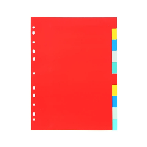 PP Index Dividers, 10 parts, Opaque, A4,Dividers & Indices
