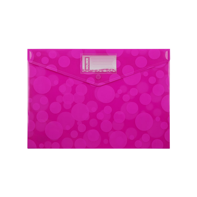 NEON Popper Wallets with button closure, PP A4, Foolscap,Document Wallets