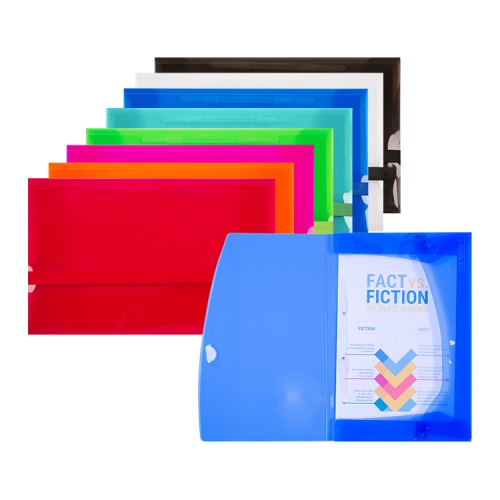 Elasticated Document Case with Clip Fastener, Translucent, PP Foolscap ...