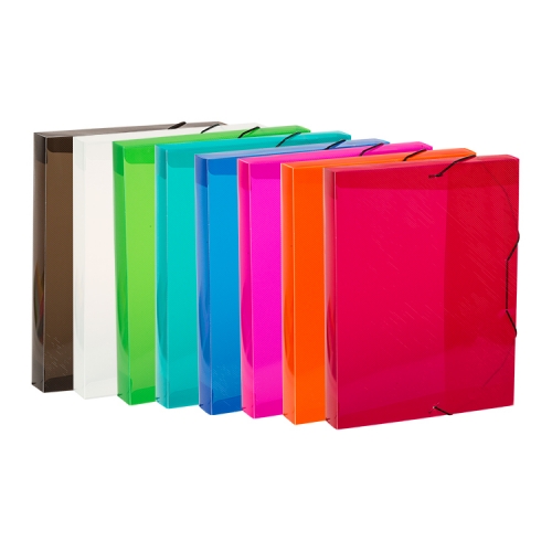 Box File with Elastic Corners, Translucent, PP A4,Box Files