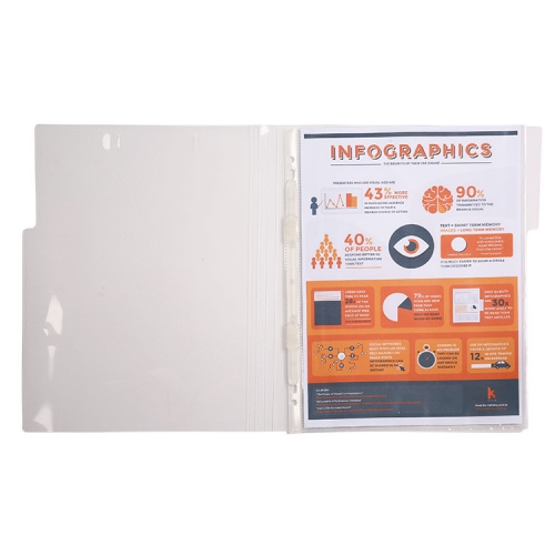 Poly File Folder with Fasteners, Top Tab, Letter size,Presentation Folders