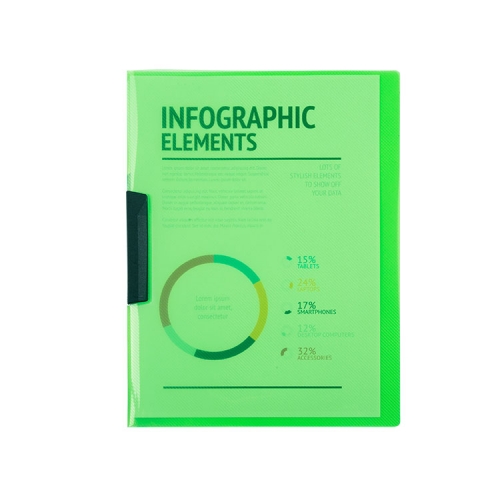 Swing Clip Files with Black Clip, Translucent, PP A4,Presentation Folders