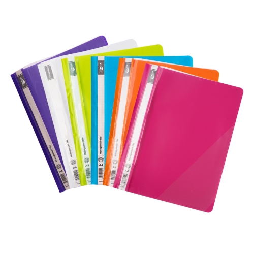 Economic Clear Front Report Files, PP A4, Assorted,Presentation Folders