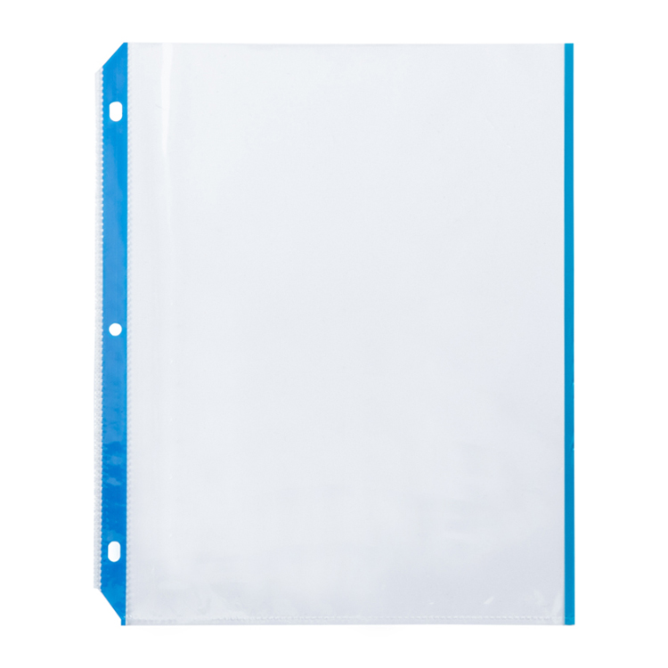 Colored-Edge Sheet Protectors , transparent , PP Letter,Binder Pockets