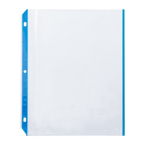 Colored-Edge Sheet Protectors , transparent , PP Letter,Binder Pockets