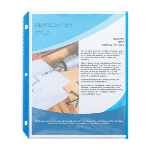 Colored-Edge Sheet Protectors , transparent , PP Letter,Binder Pockets