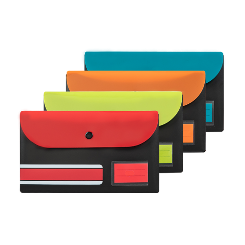 Two-Pocket Envelopes with Snap Closure, Check, Fusion