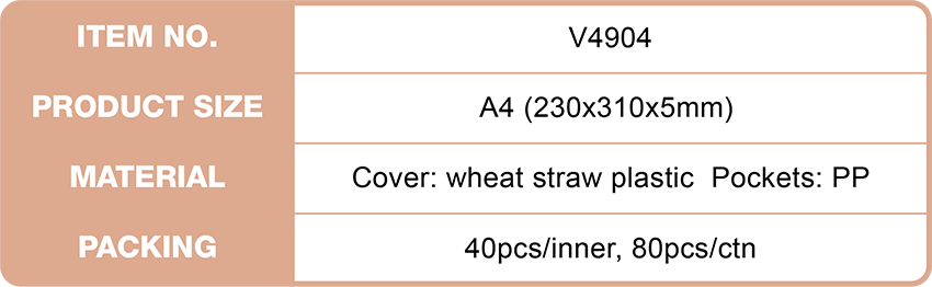 20 Pocket Display Book, Wheat Straw Plastic,Wheat Straw Collection