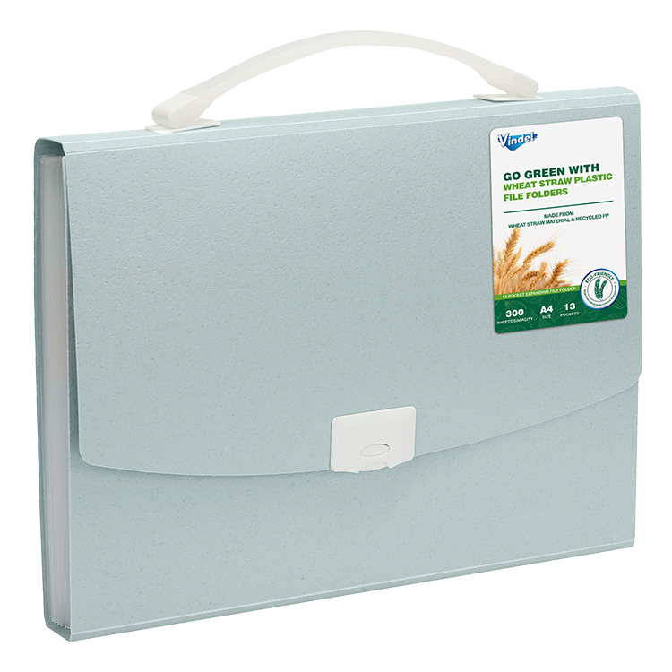 13-Pocket Expanding File, Wheat Straw Plastic,Wheat Straw Collection