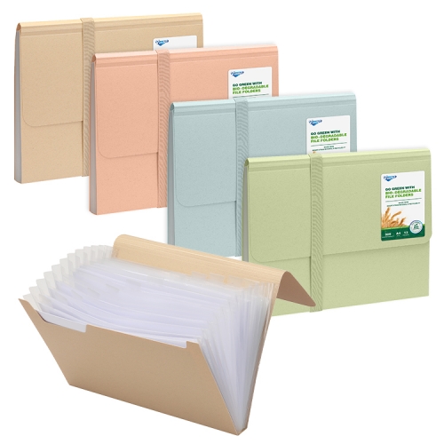 13-Pocket Expanding File, Wheat Straw Plastic,Wheat Straw Collection
