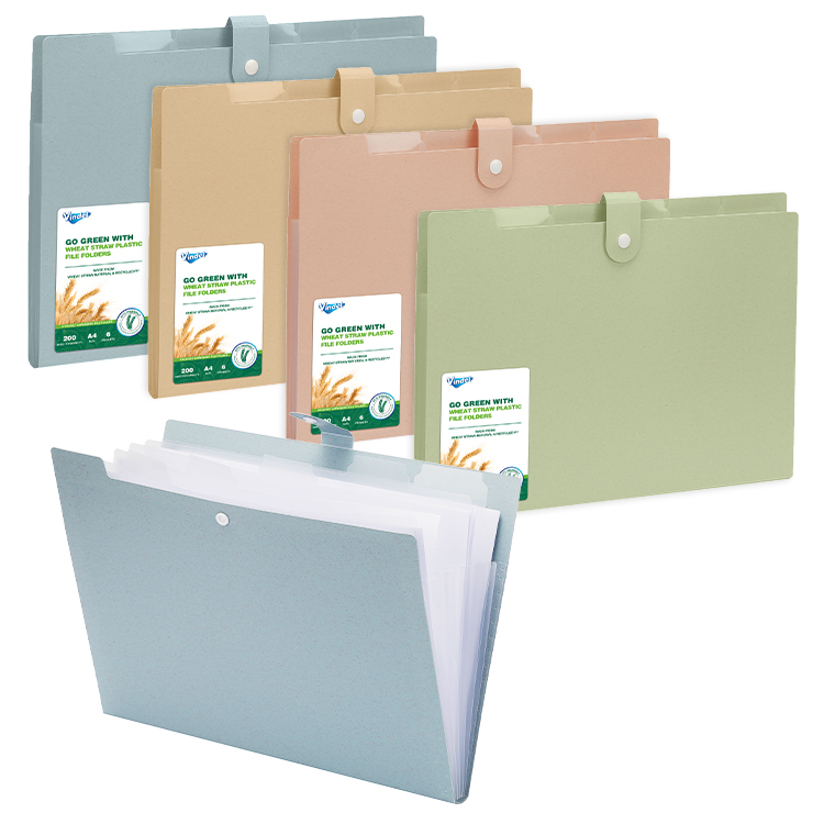 6-Pocket Expanding File, Wheat Straw Plastic,Wheat Straw Collection