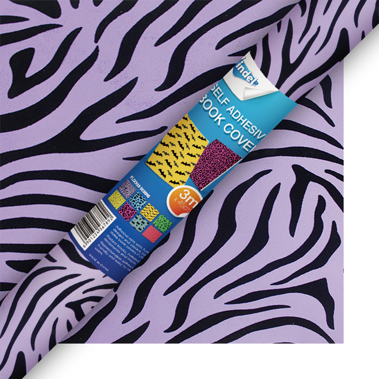Self-adhesive Book Cover Flocked Zebra