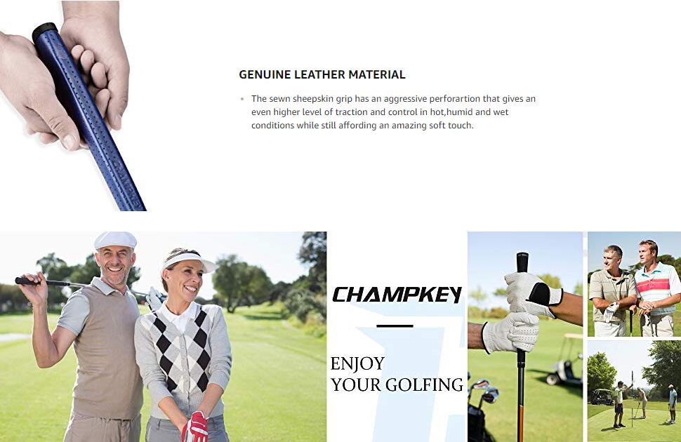 Champkey Breath Golf Putter Grip - Pure Handmade Genuine Leather Golf ...
