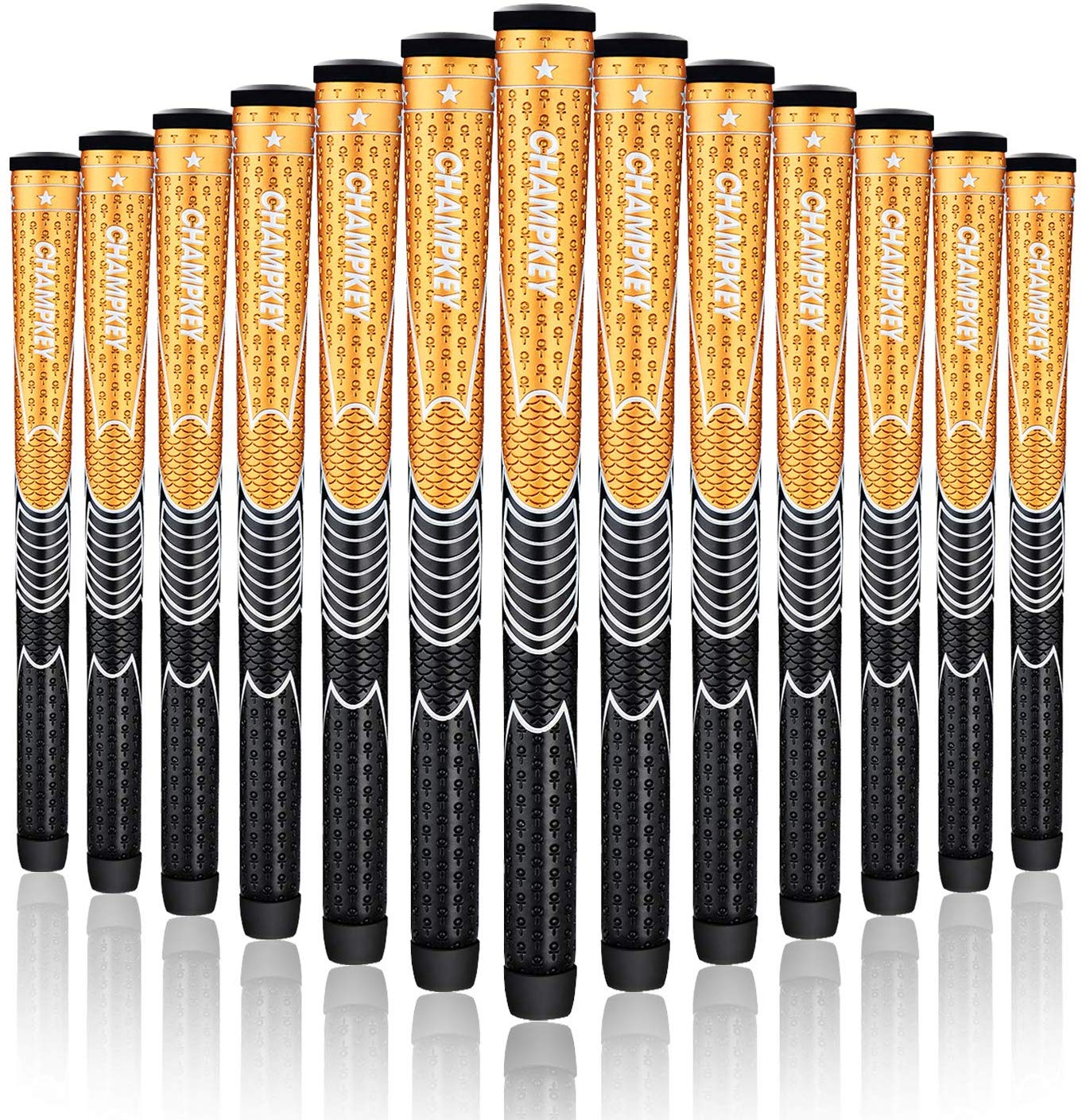 Champkey STP Polymer Golf Grips Set of 13 - (Free 15 Tapes Included)