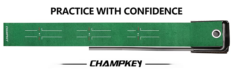Champkey Guider PRO Golf Putting Mat - Adjustable Hole & Automatic Ball ...