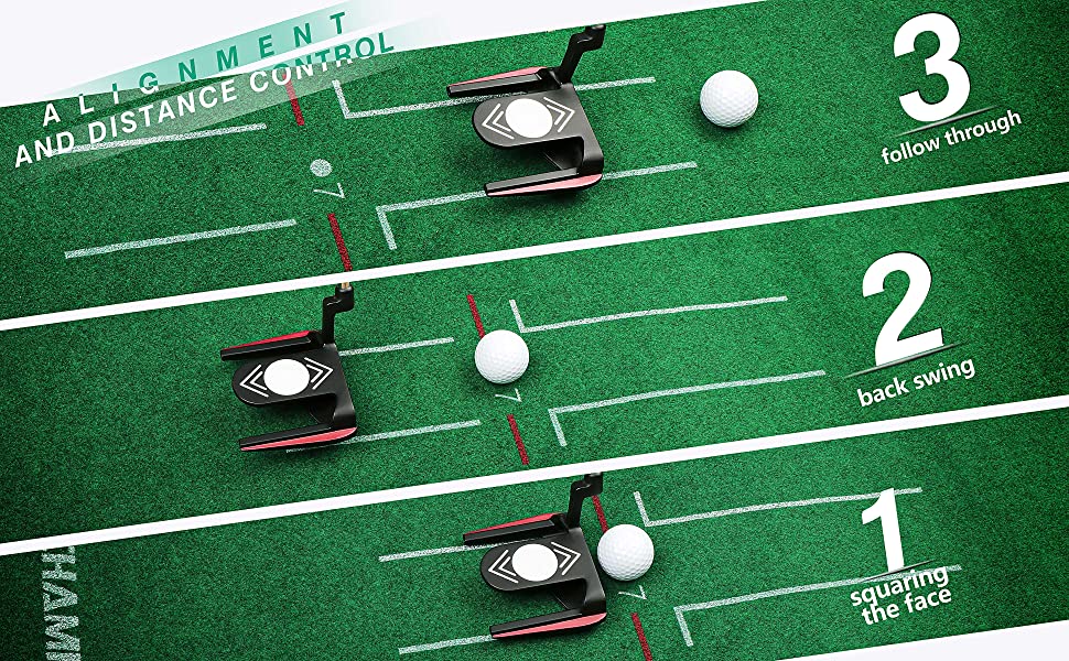 Champkey Guider PRO Golf Putting Mat - Adjustable Hole & Automatic Ball ...