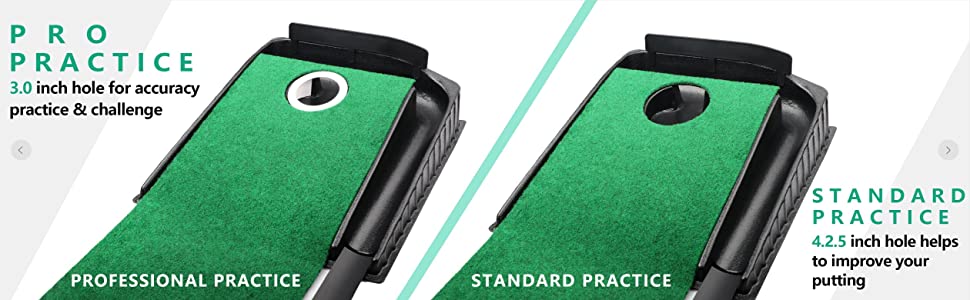 Champkey Guider PRO Golf Putting Mat - Adjustable Hole & Automatic Ball ...